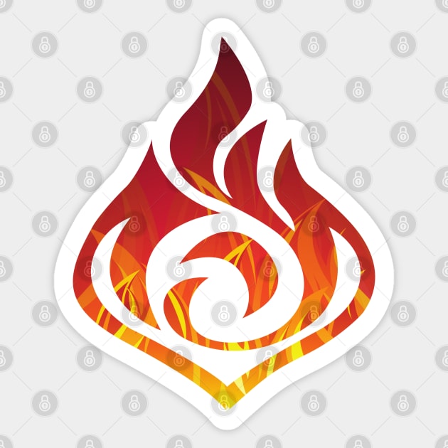 Pyro Fire Element Burn | Genshin Impact - Genshin Impact Elements - Sticker | TeePublic